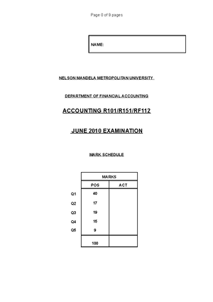 JUNE 2011 R101 Solution Adapted terminology 2012 - NAME: NELSON MANDELA ...