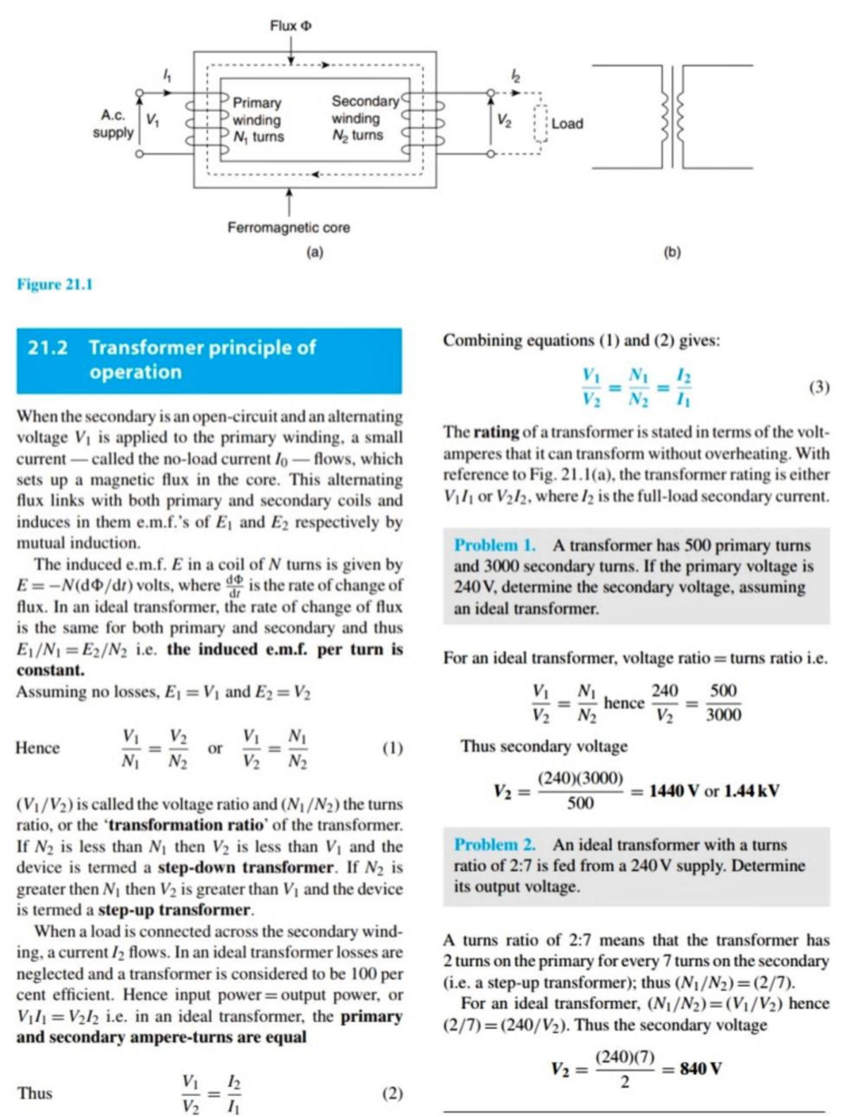 Transformer principle of operation - Electrical And Electronics Engineering - Studocu