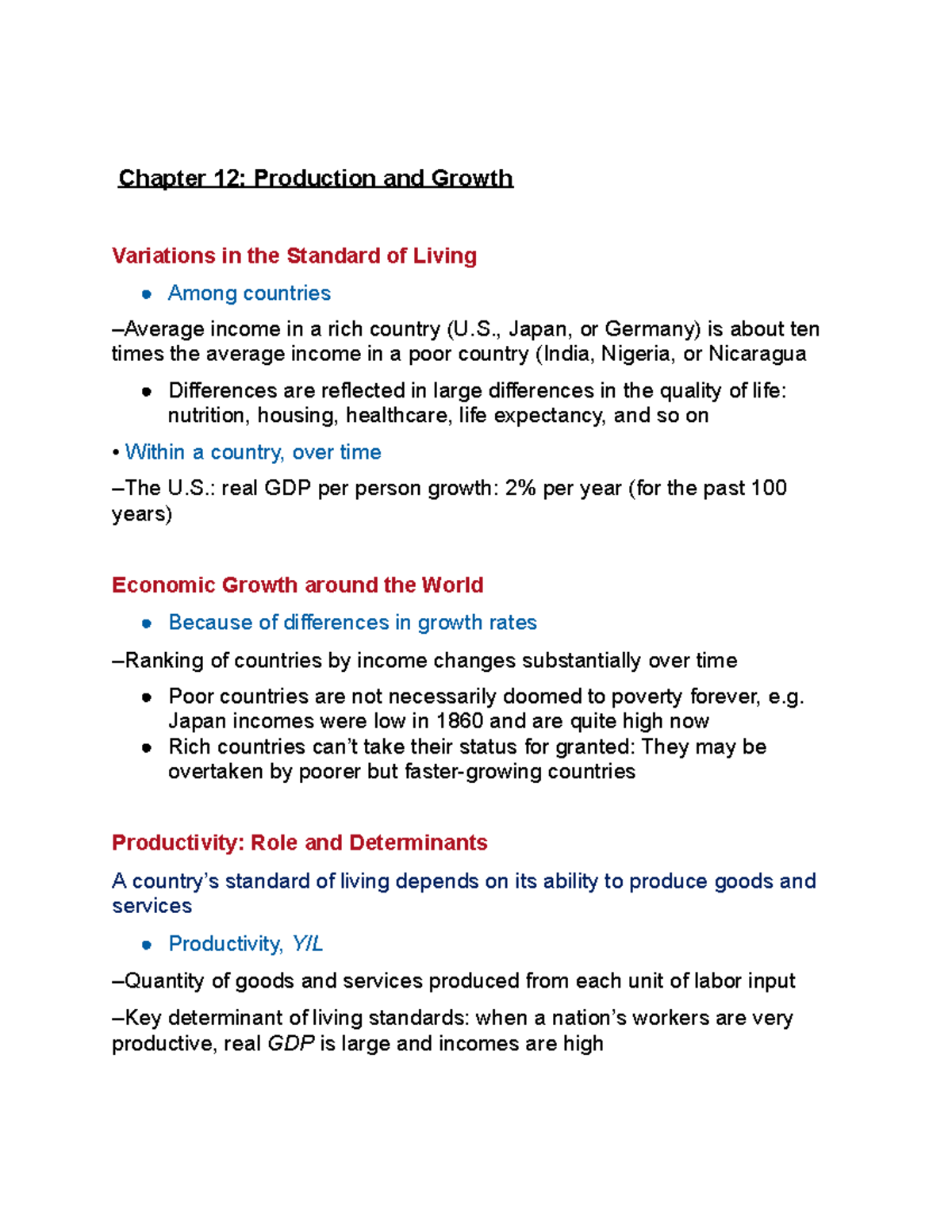 Chapter 12 Production and Growth - Chapter 12: Production and Growth ...