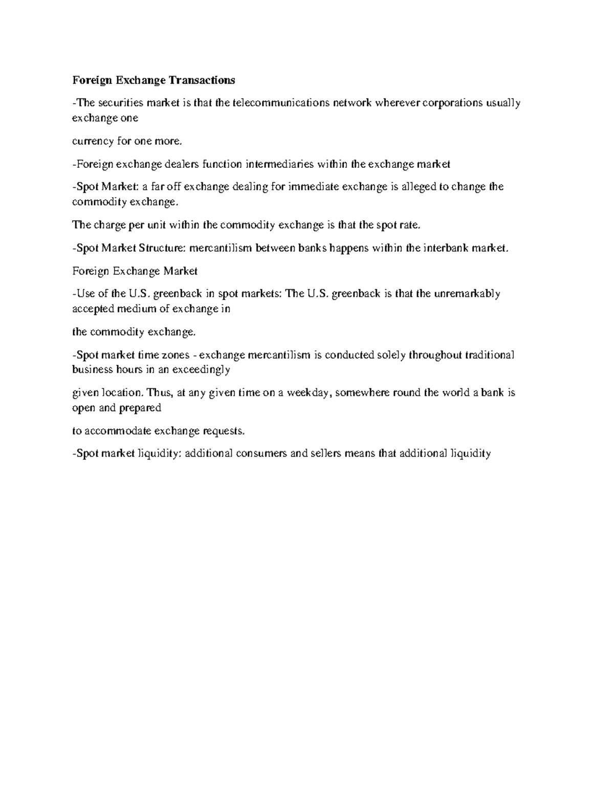 Foreign Exchange Transactions -Foreign exchange dealers function ...