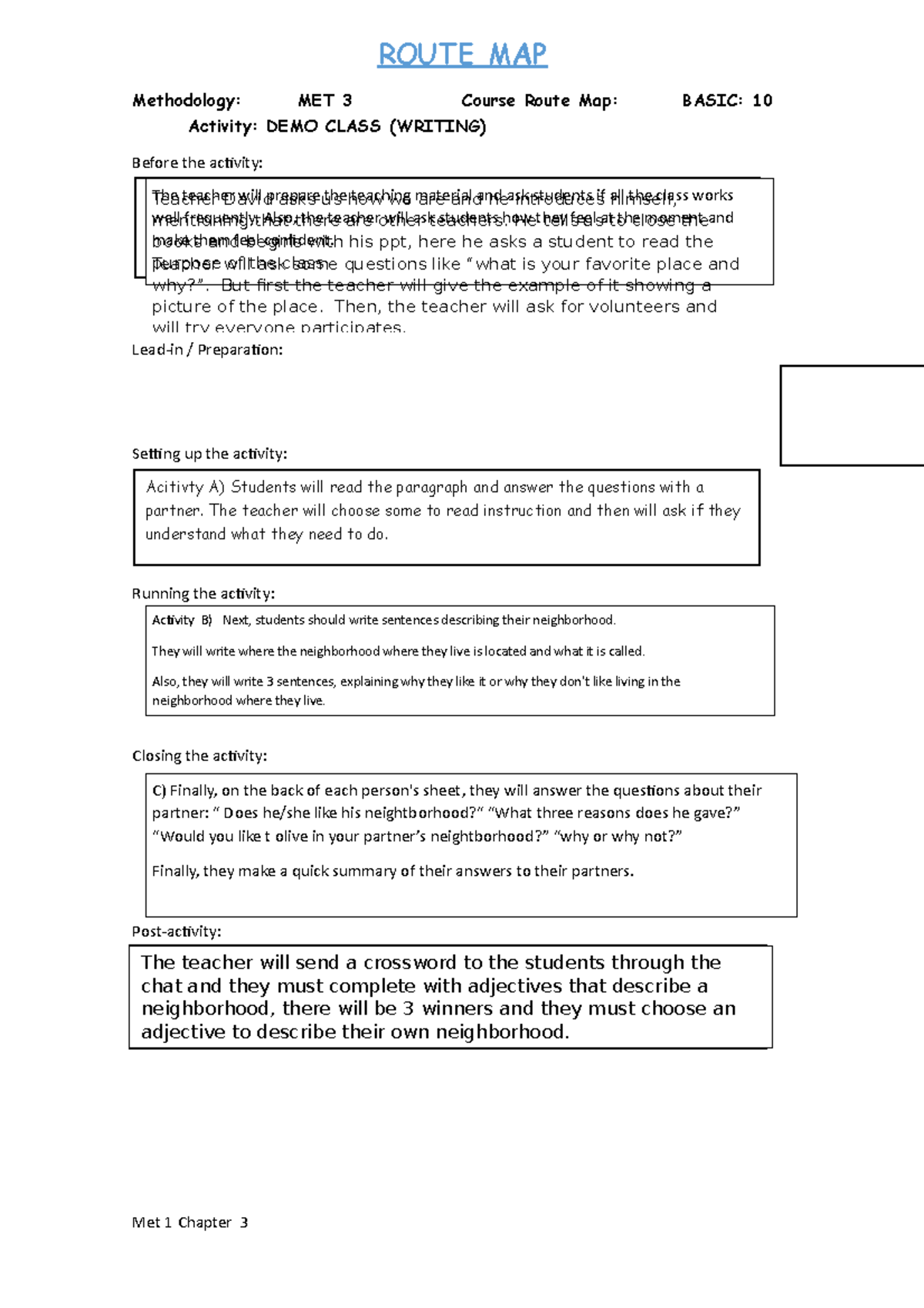 Routemap Wrtitting - aaa - ROUTE MAP Methodology: MET 3 Course Route ...
