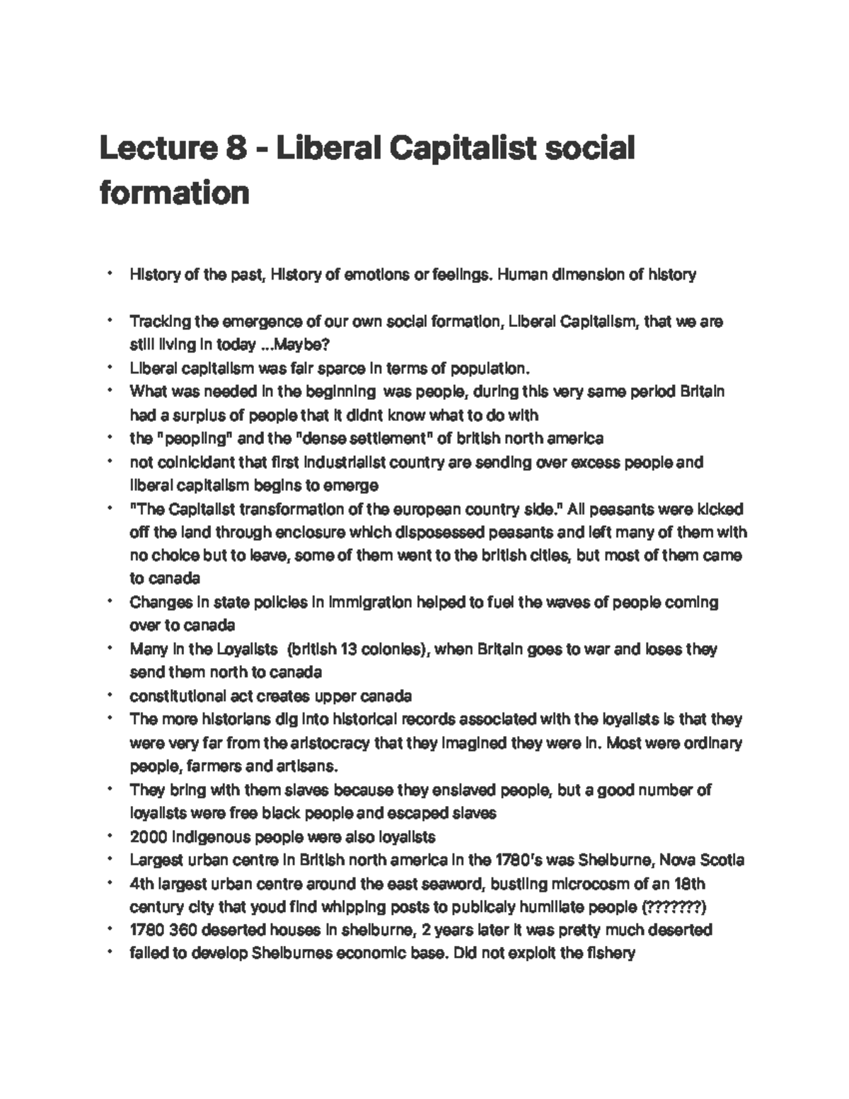Lecture 8 - Liberal Capitalist social formation - Lecture 8 - Liberal ...