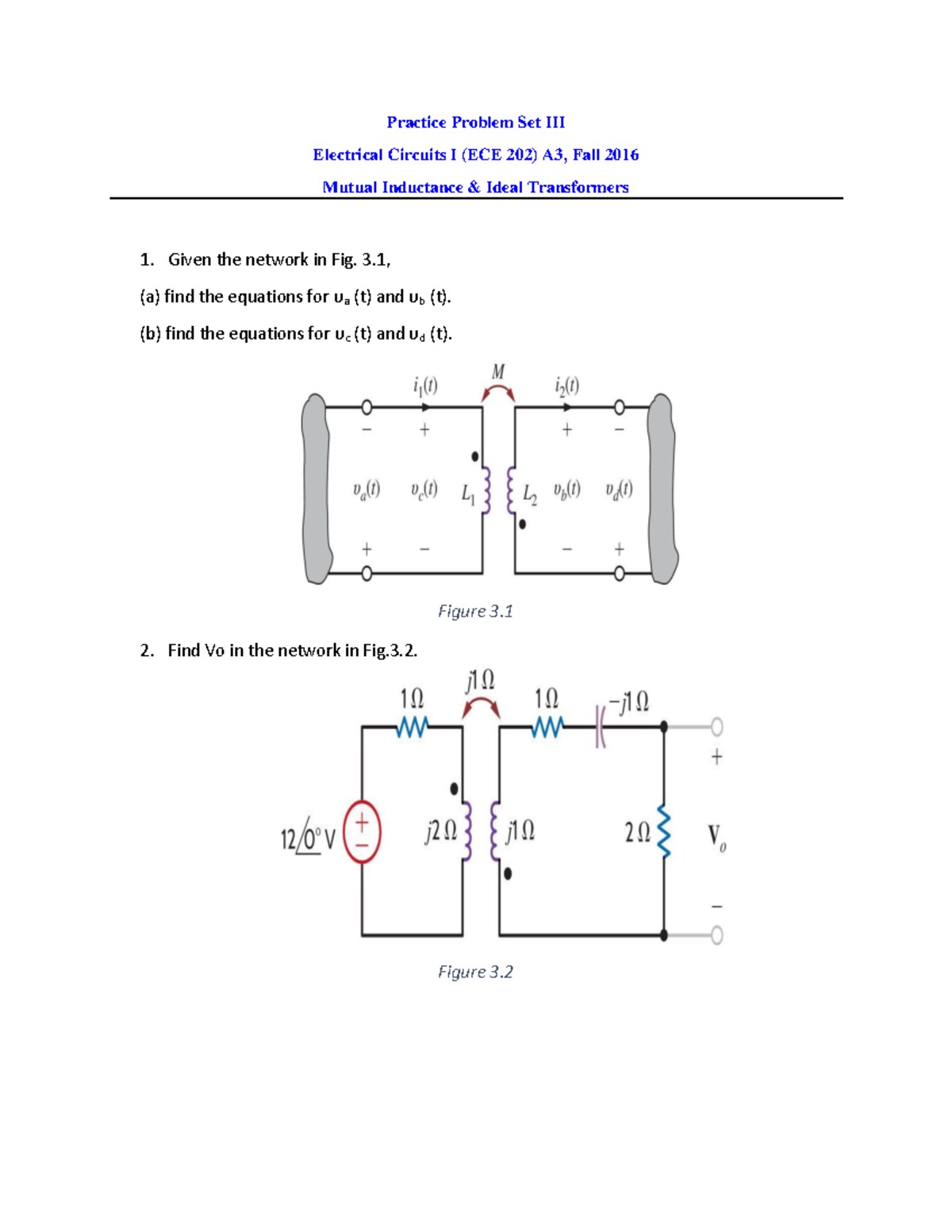 Practice Problem Set III - Electrical Circuits I - 2017/2018 - Practice ...