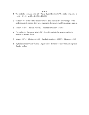 Lab 5 - Lab 5 - Lab 5 Urban 3 111 No Robust Tests of Equality of Means ...