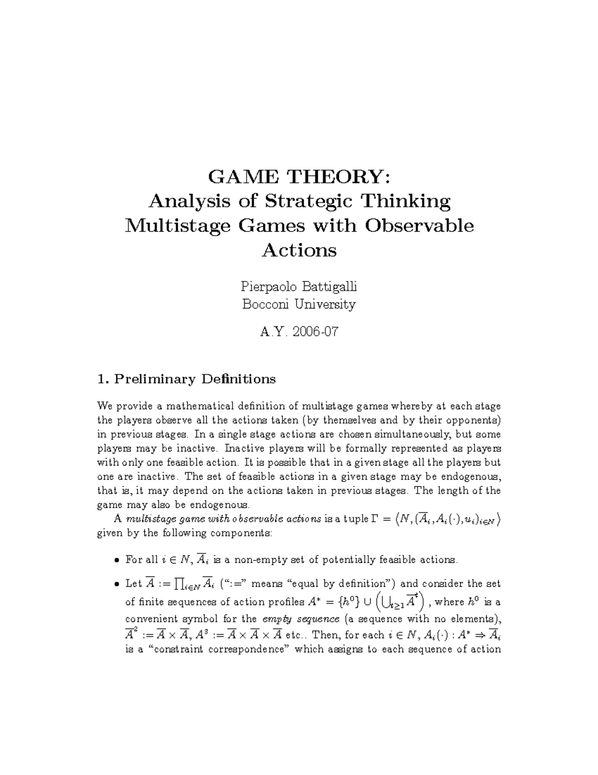 Gtmultistage 2009 0114101714 - GAME THEORY: Analysis of Strategic ...