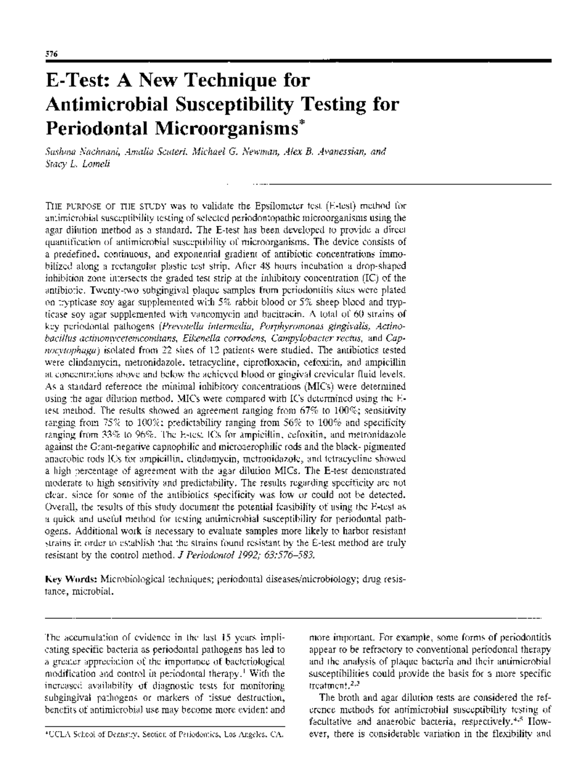 E-Test A New Technique for Antimicrobial Susceptibility Testing for ...