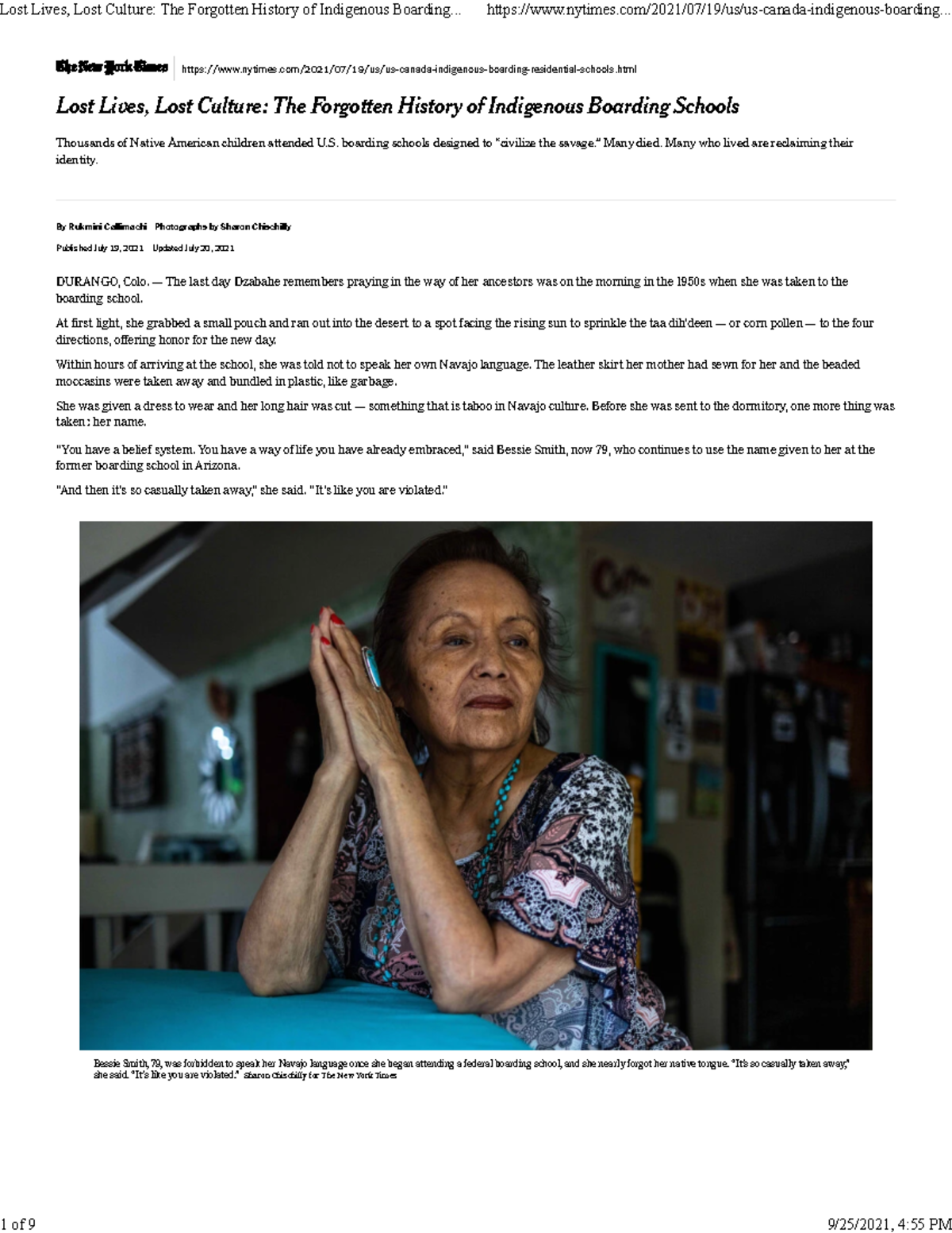 Lost Lives, Lost Culture The Forgotten History of Indigenous Boarding ...