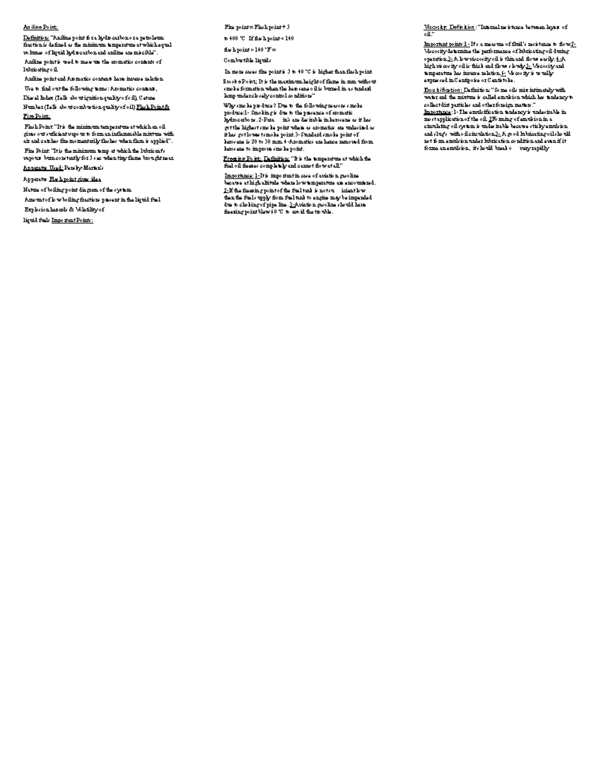 Worddd 1 - Aniline Point: Definition: “Aniline point for a hydrocarbon ...