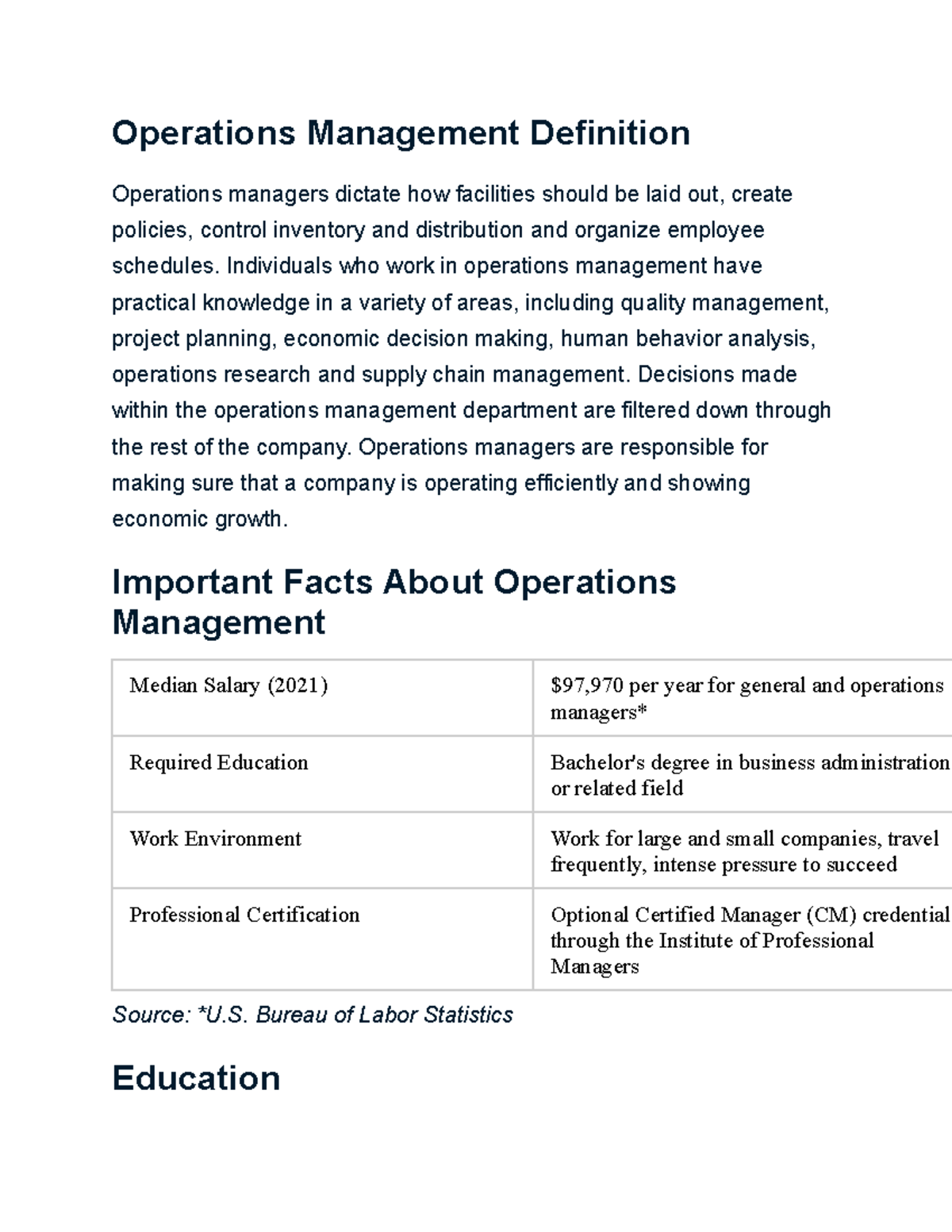 Operations Management Definition - Operations Management Definition ...