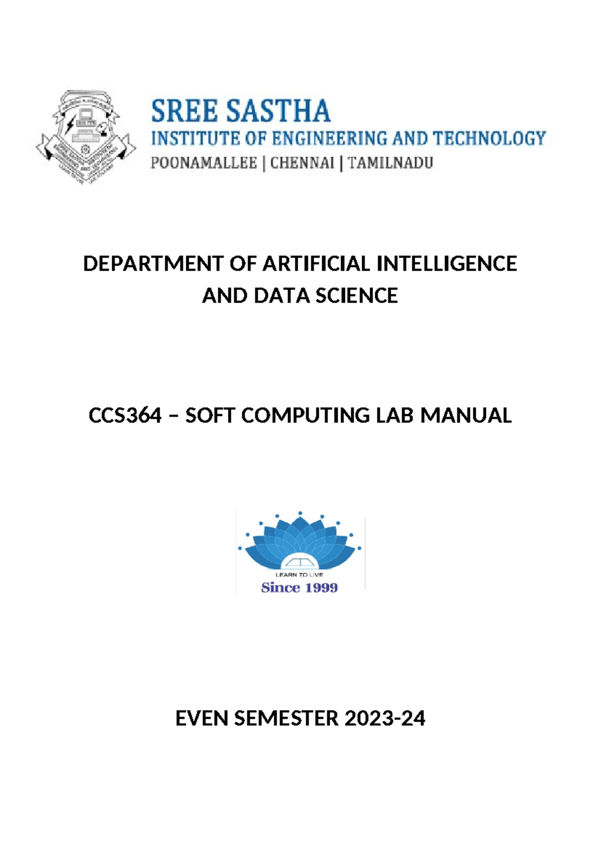 Soft Computing Lab Manual Department Of Artificial Intelligence And