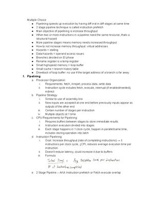 CISC360 Final Study Guide - Computer Architecture Overview a. Computer architecture i ...