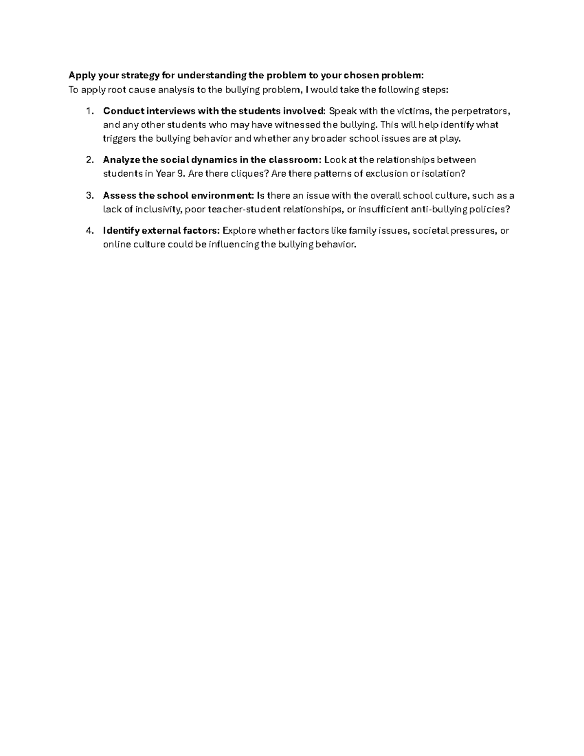 Apply your strategy for understanding the problem to your chosen ...