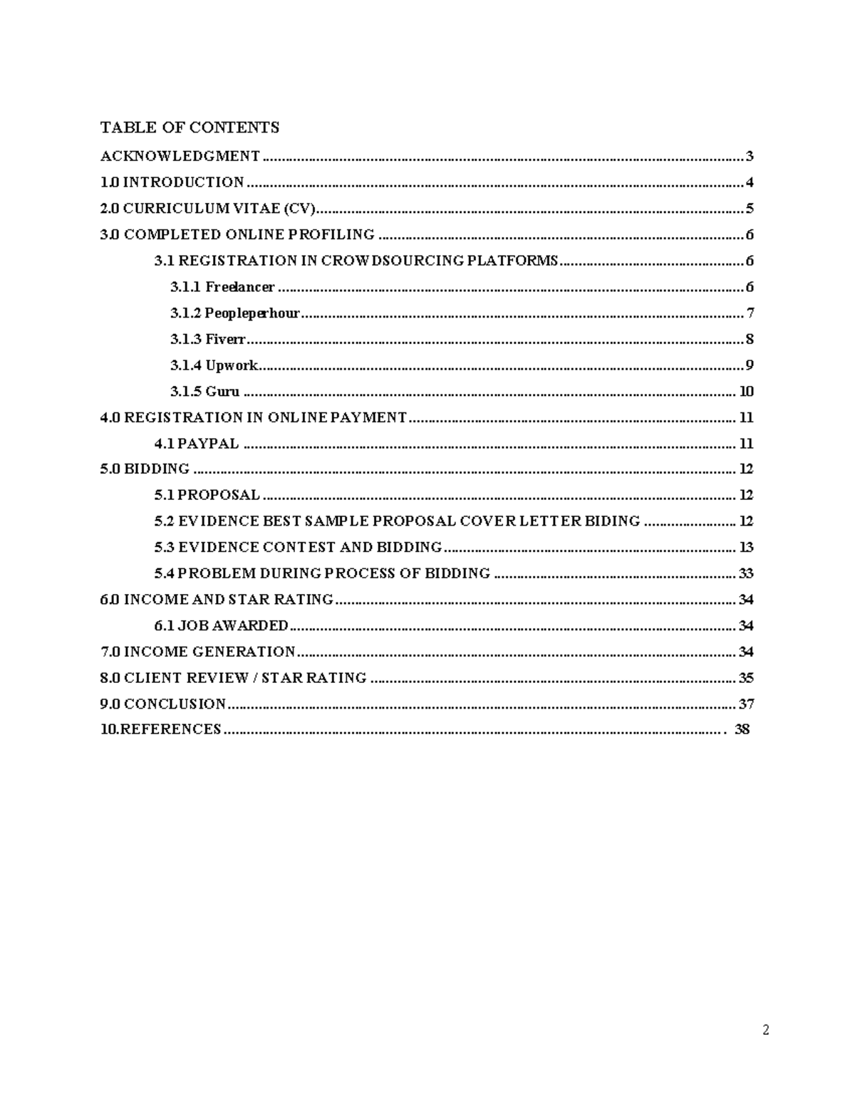 Final Report UBM599 - TABLE OF CONTENTS ACKNOWLEDGMENT 1 INTRODUCTION 2 ...