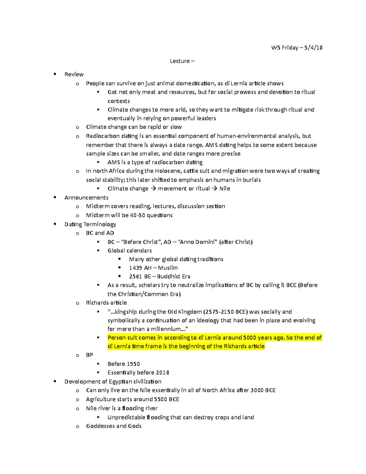 W5 Friday Notes - W5 Friday – 5/4/18 Lecture – Review o People can ...