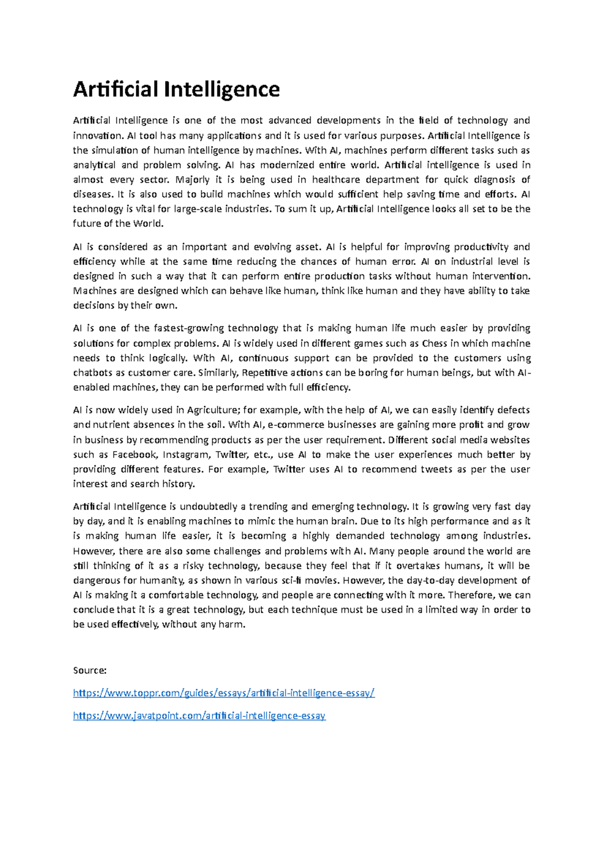 10. Artificial Intelligence - Artificial Intelligence Artificial ...