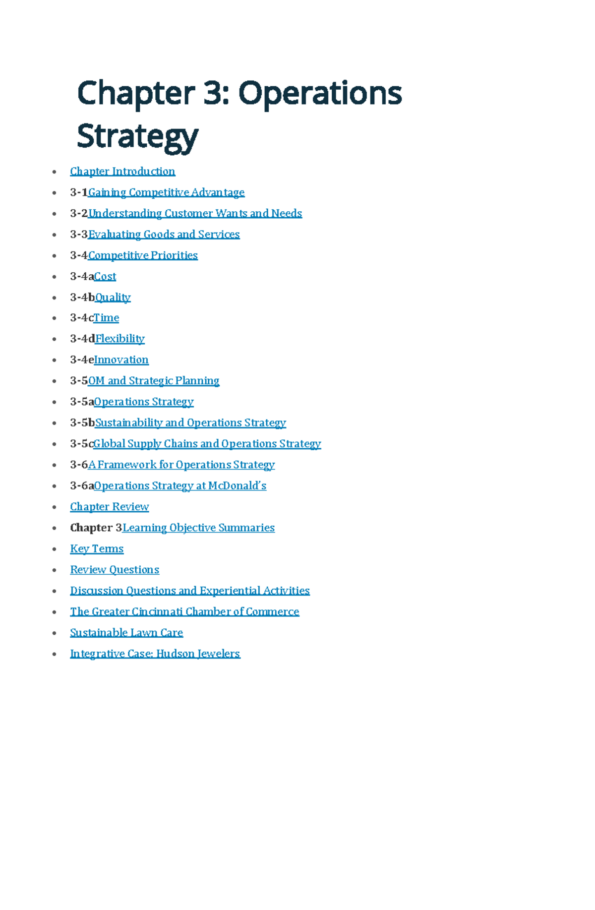 Operations and Management, 2nd Edition - Warning: TT: undefined function: 32 Chapter 3 ...