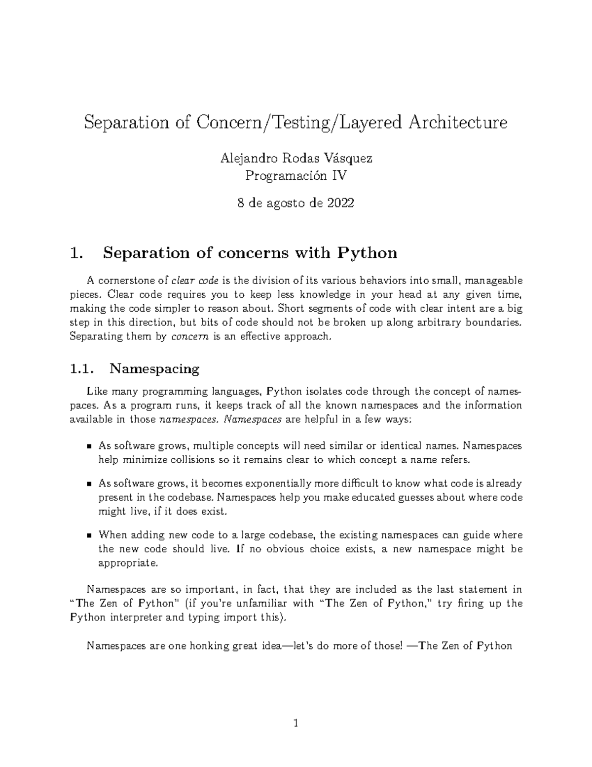 Separation of concern - ..... - Separation of Concern/Testing/Layered ...