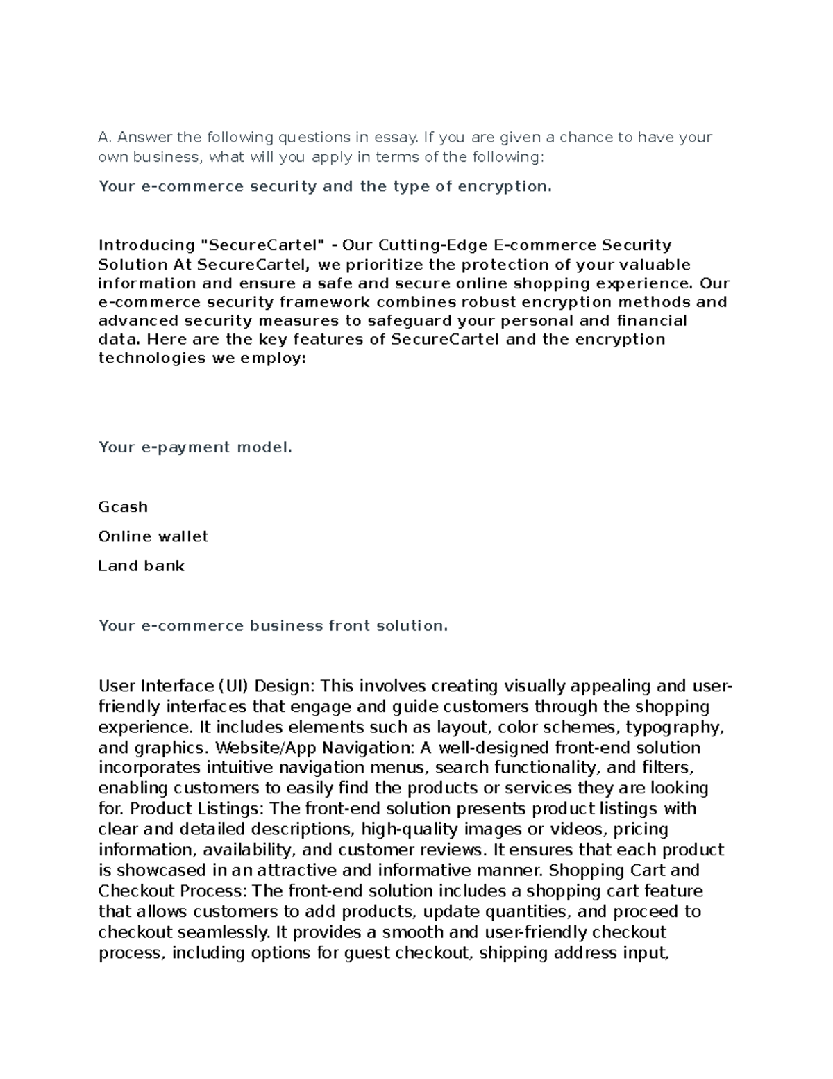 File - A. Answer the following questions in essay. If you are given a ...