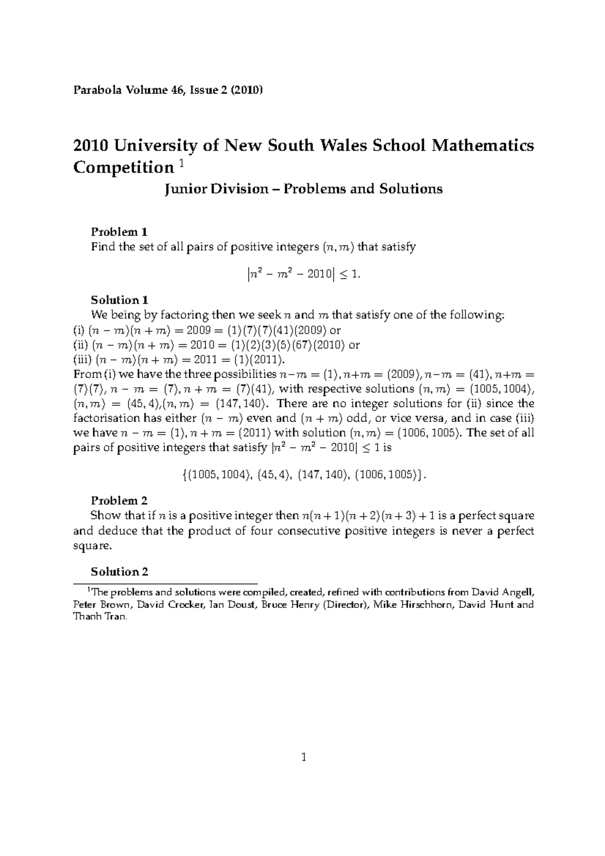 Maths competition papers for practice and revision of techniques ...
