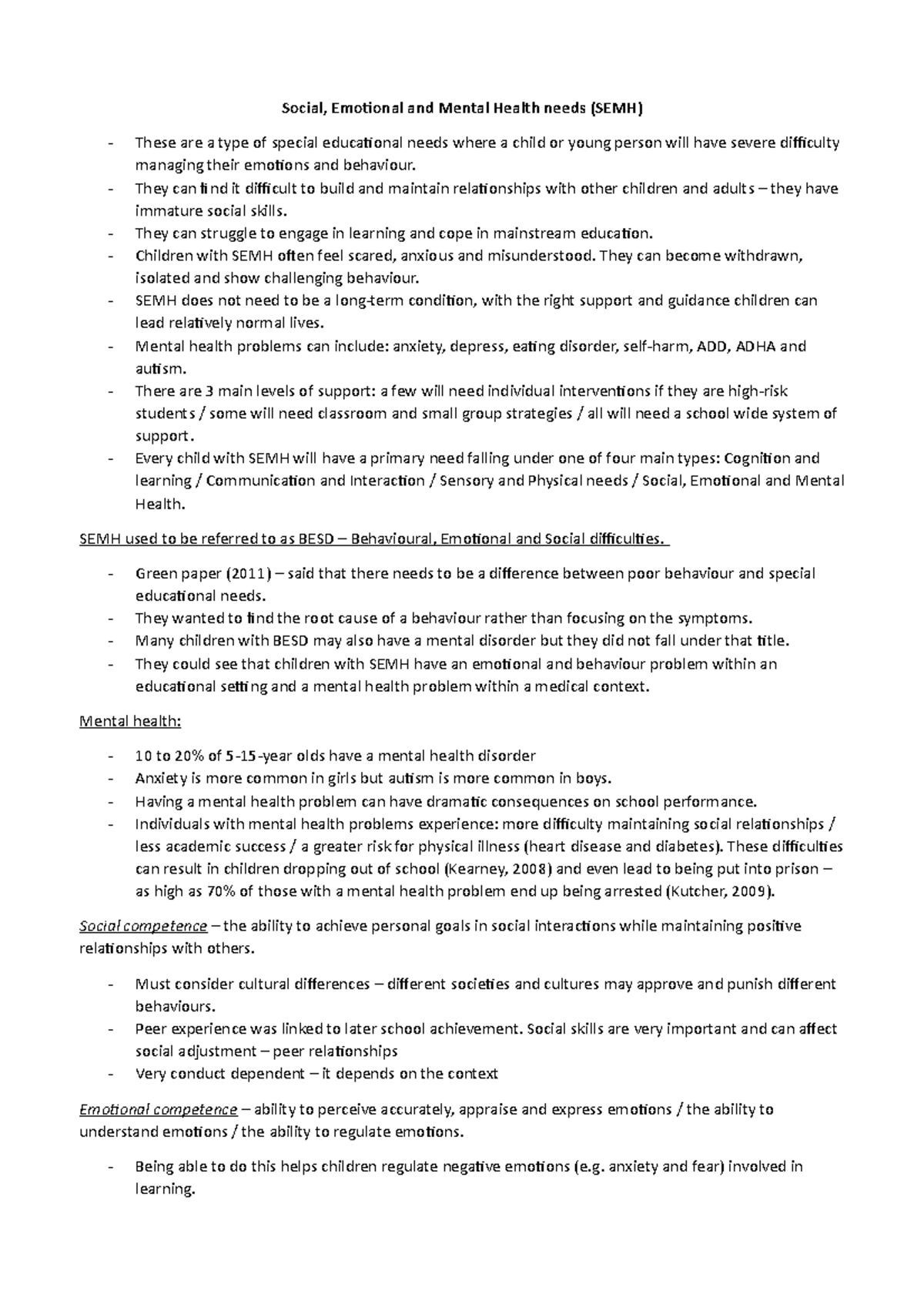 SEMH - Social and Emotional Mental Health - Social, Emotional and ...