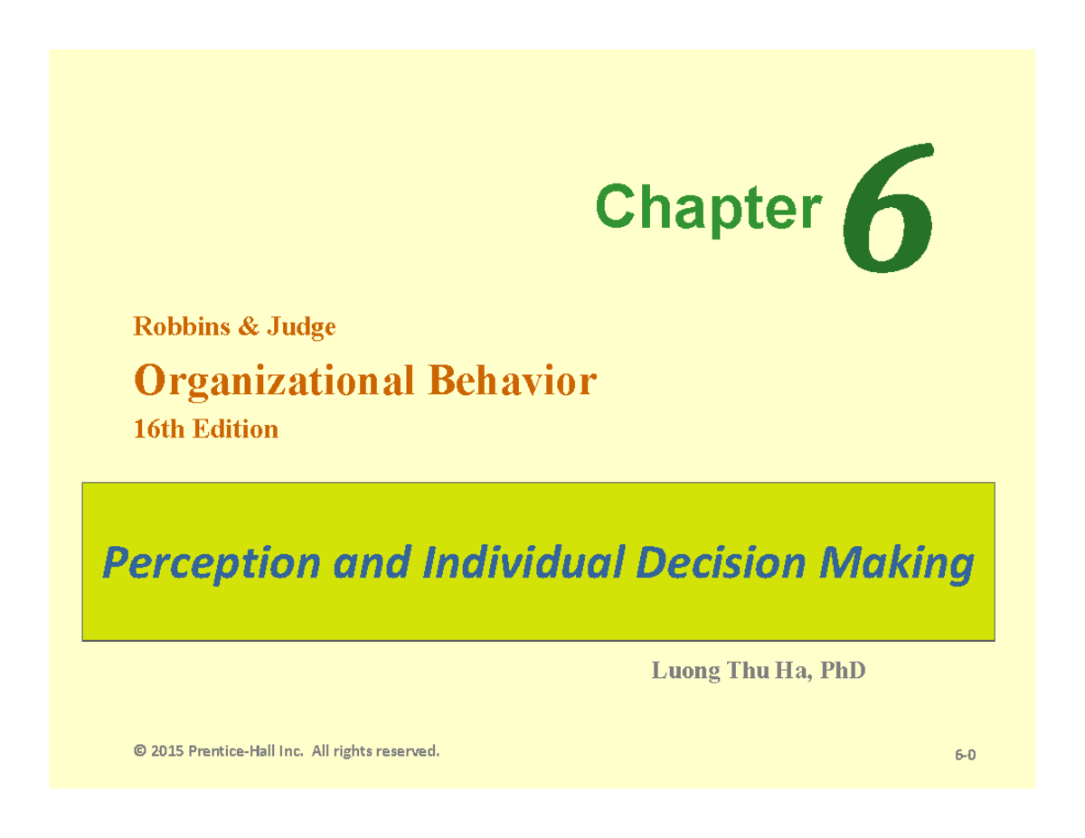 Robbins.Judge-OB16th-Ch6-Perception and Individual Decision Making ...