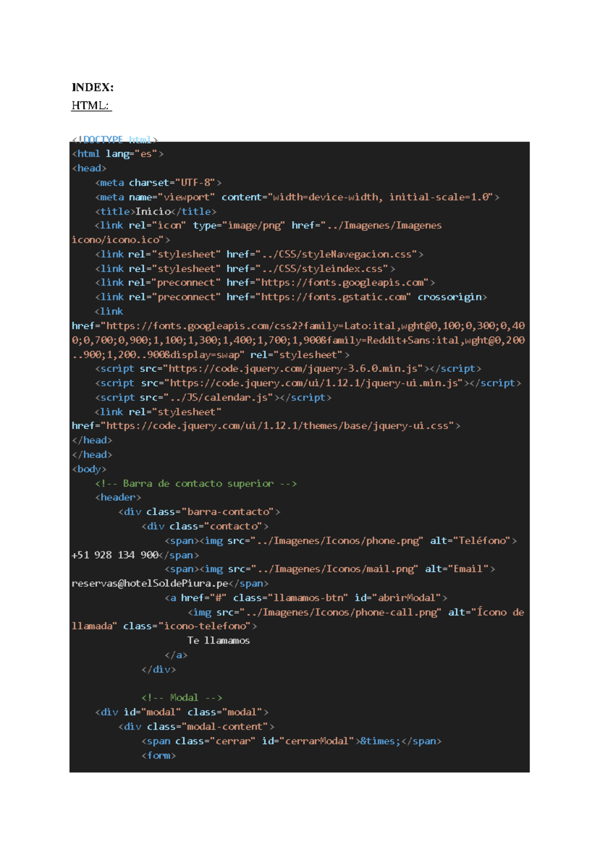 Avance 1 de html - INDEX: HTML: - Studocu