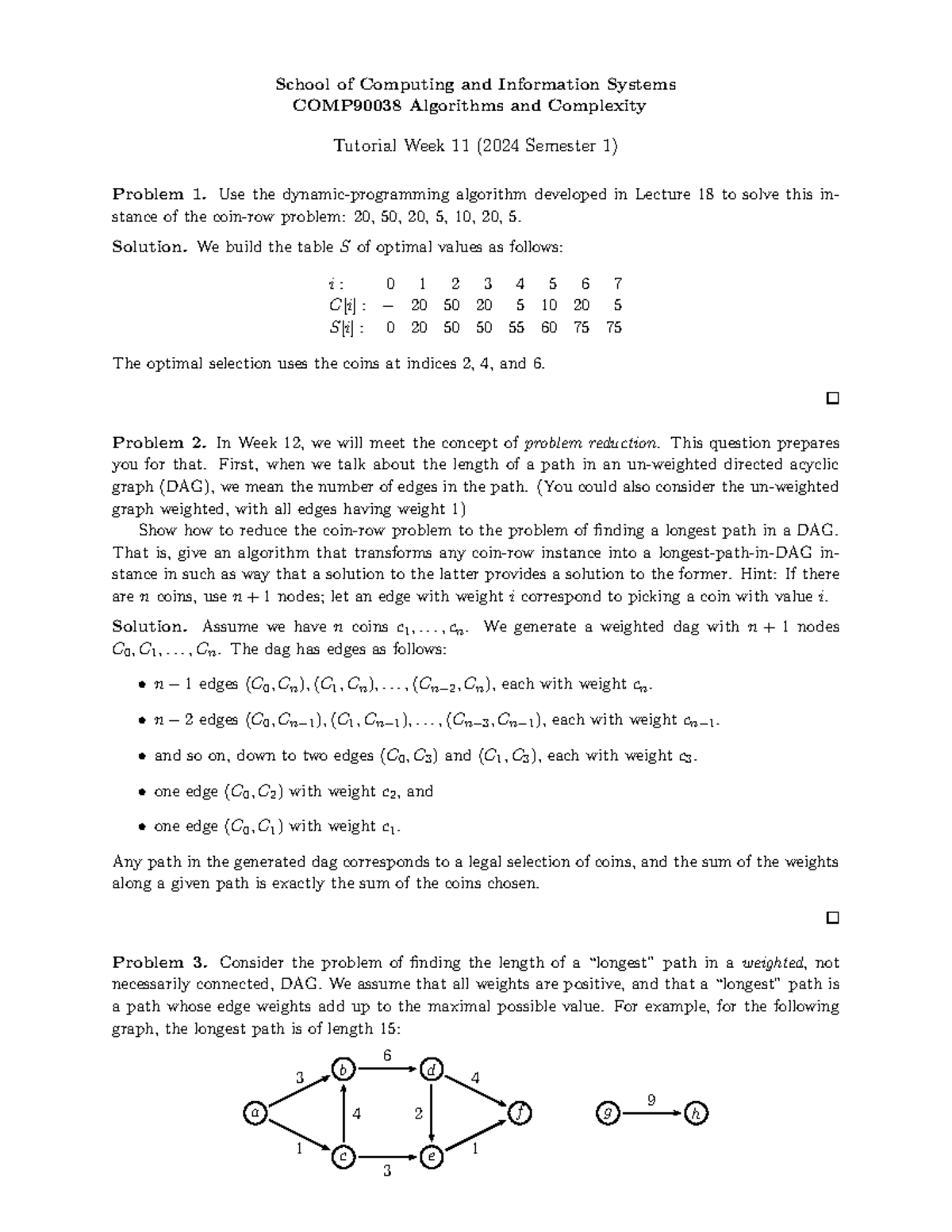 week11 material - School of Computing and Information Systems COMP90038 Algorithms and ...