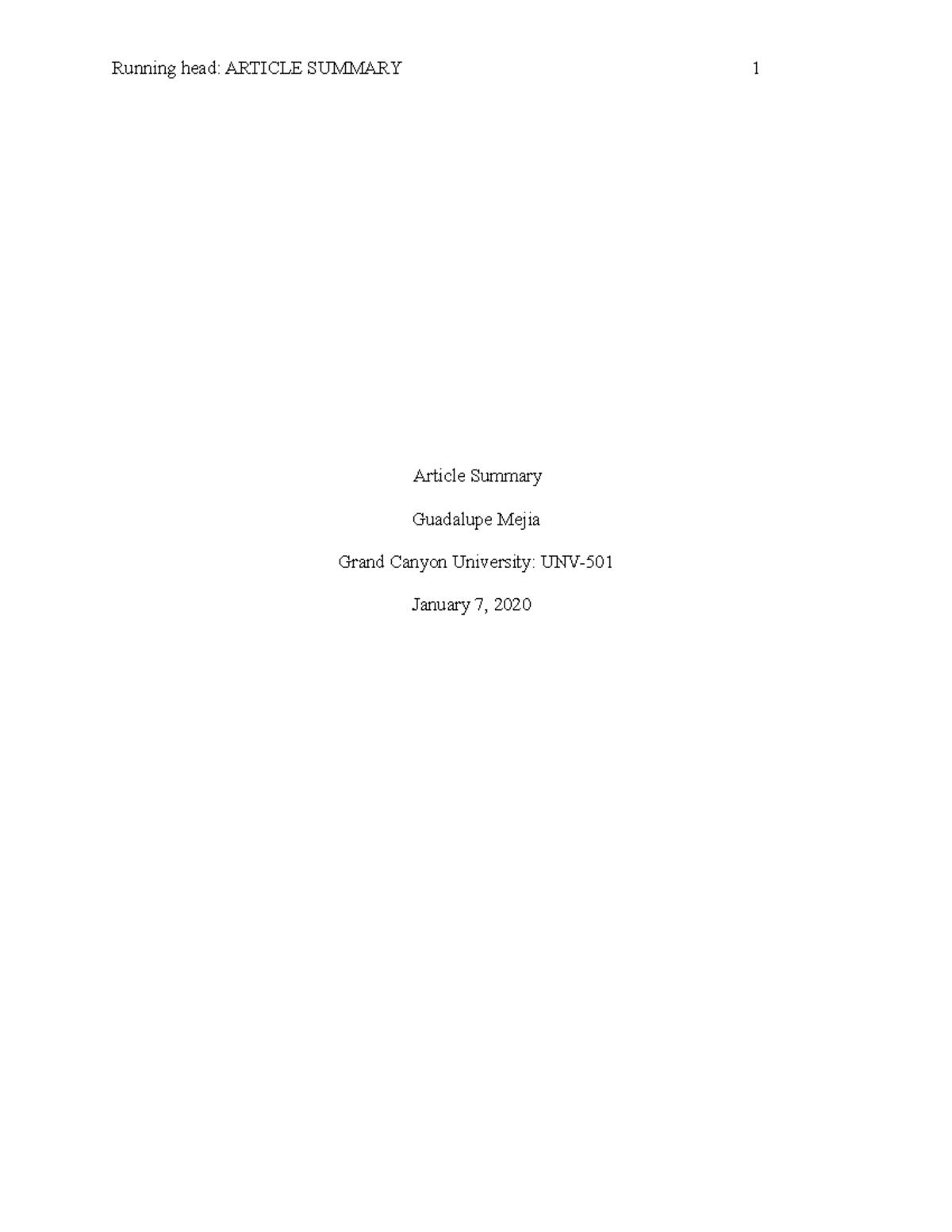 APA 6th Edition Template without Abstract (1) - Running head: ARTICLE ...