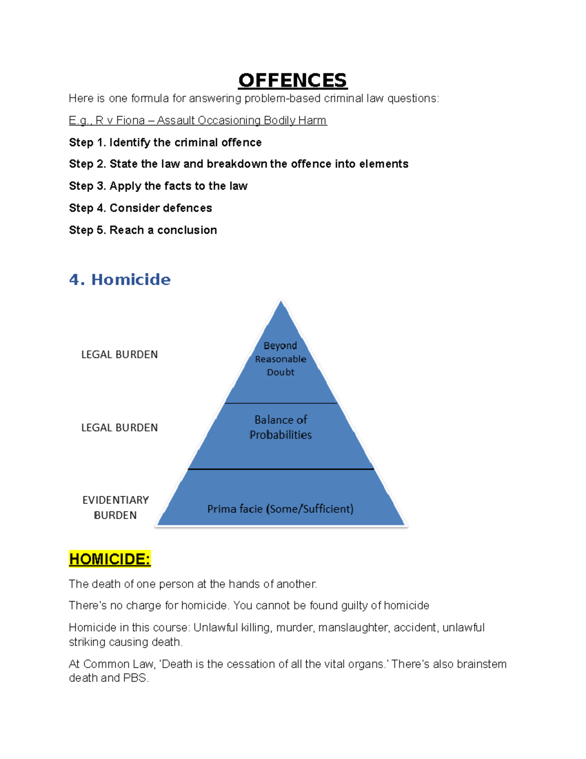 Offences - OFFENCES Here is one formula for answering problem-based ...