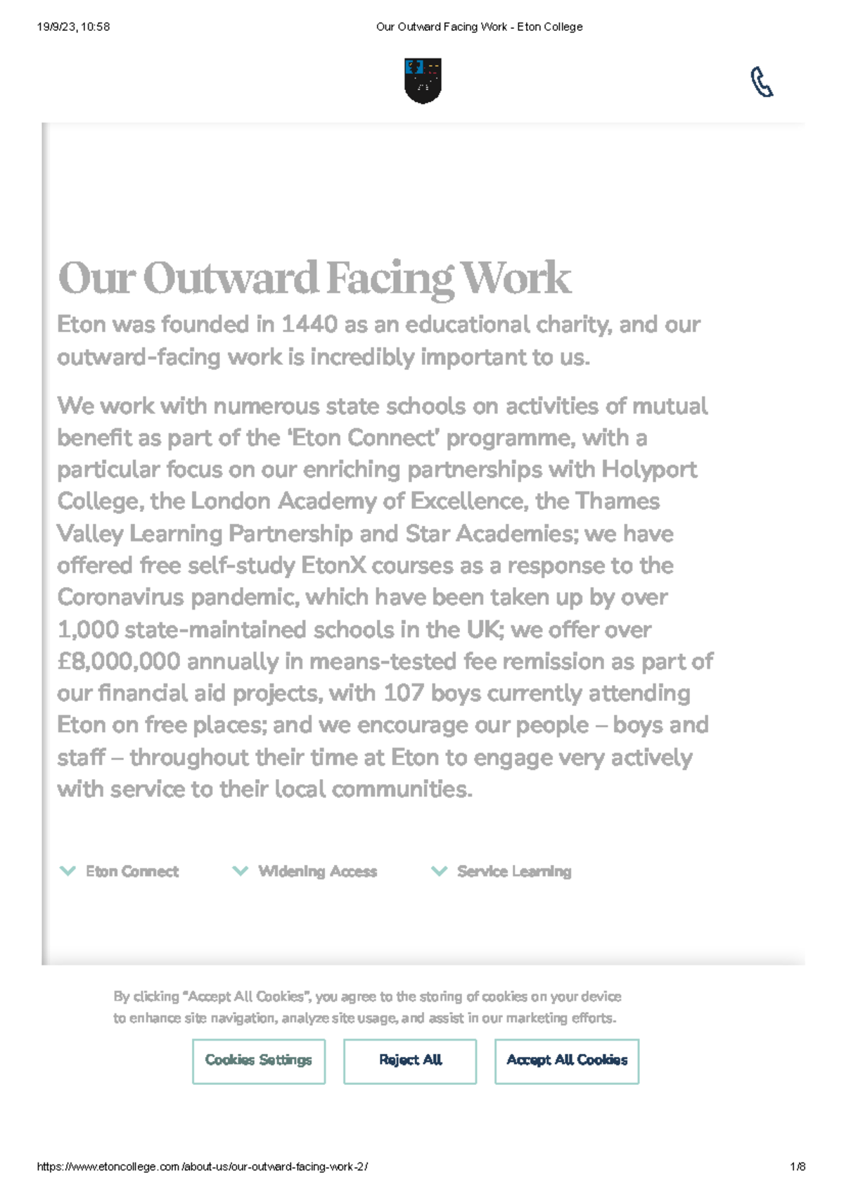 Our Outward Facing Work - Eton College - Our Outward Facing Work Eton ...