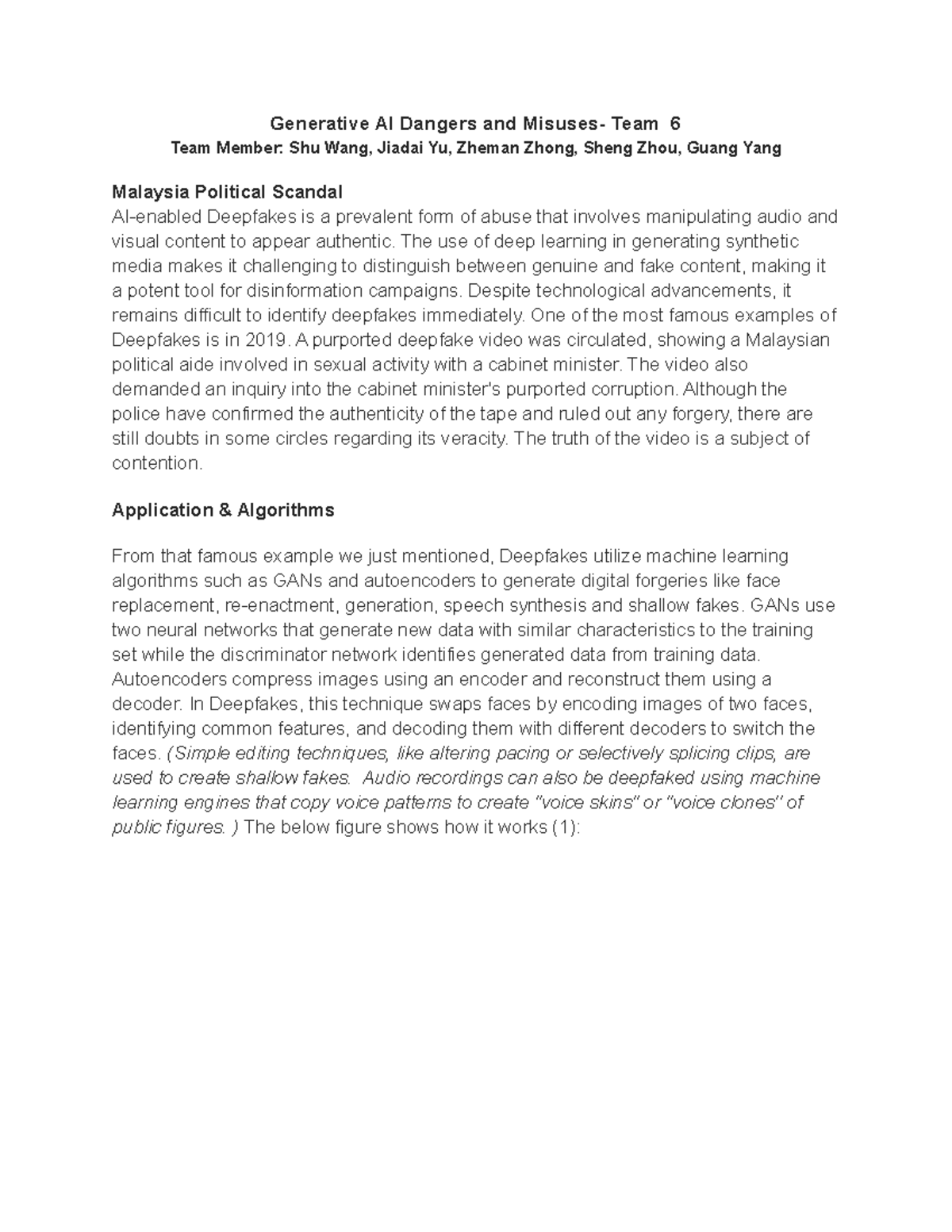 Generative AI Dangers and Misuses- Team 6 - The use of deep learning in ...