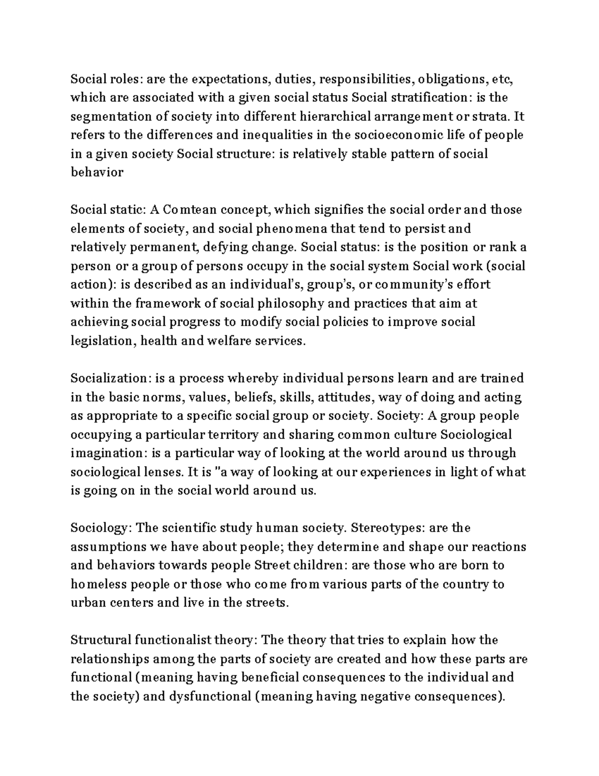 Sociology 2 - young - Social roles: are the expectations, duties ...