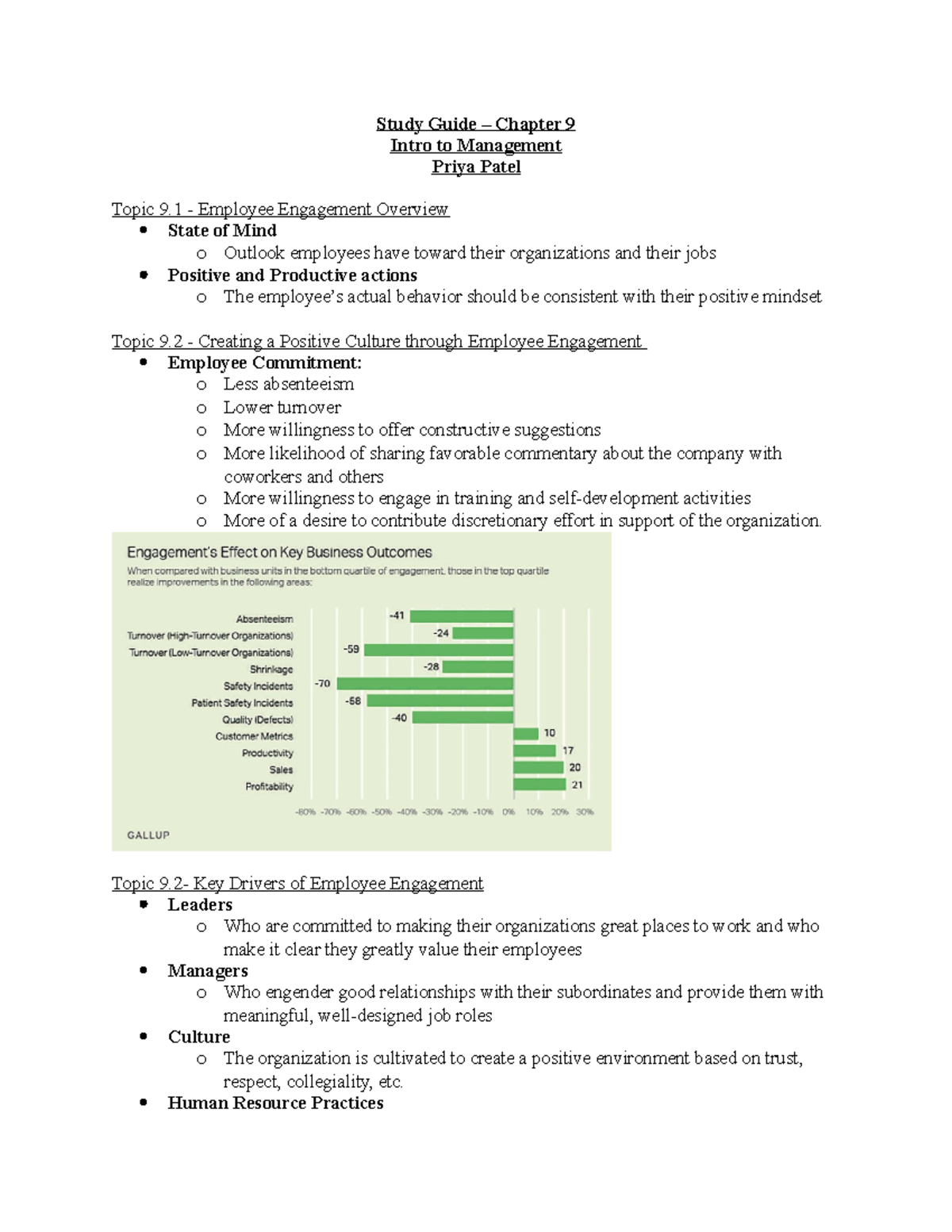 Study Guide - Chapter 9 - Study Guide – Chapter 9 Intro to Management ...
