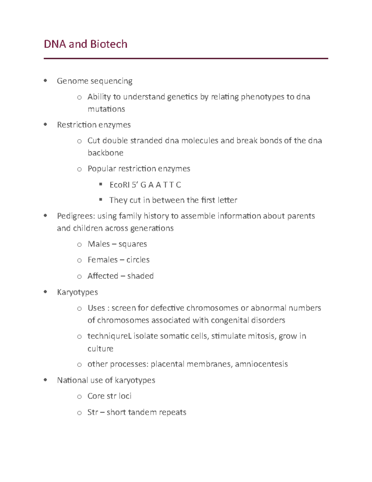 DNA and Biotech - Lecture notes 99 - DNA and Biotech Genome sequencing ...
