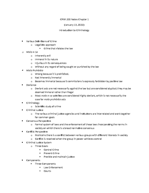 Chapter 8 Criminology - Social Structure Theories of Crime: Early ...