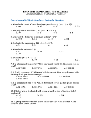 Gen Ed Math Reviewer - Review material for GenEd Math - LICENSURE ...