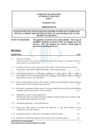 2019 22- August PART-4 Memorandum - ADMISSION EXAMINATION I ...