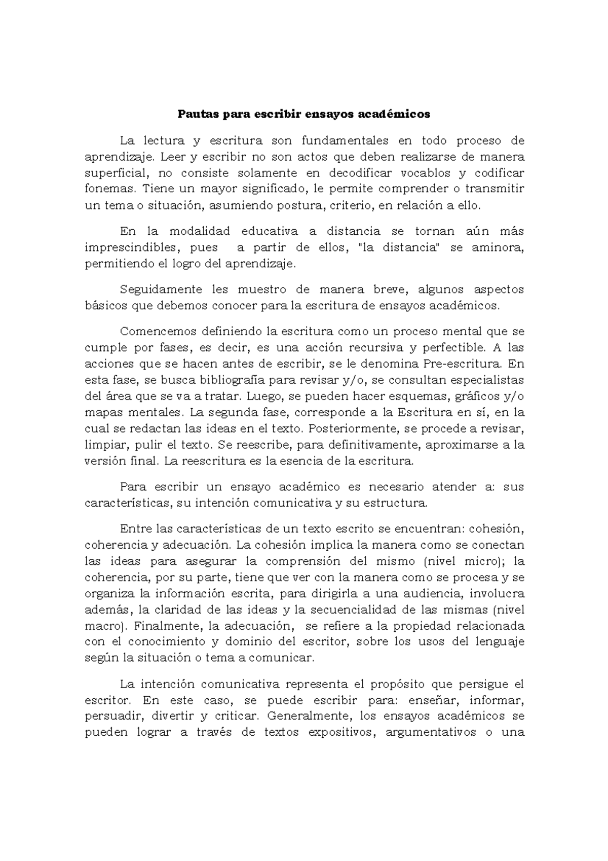 Como elaborar un ensayo - Pautas para escribir ensayos académicos La ...