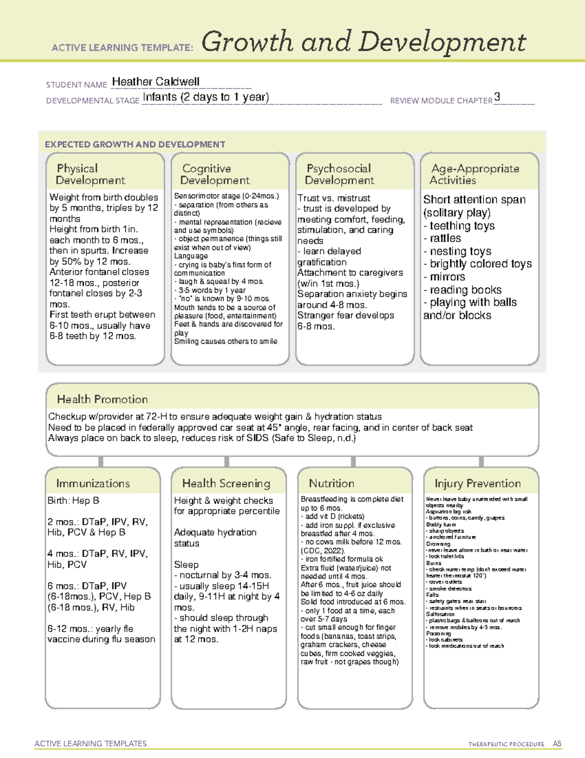 Growth and Development infant - ACTIVE LEARNING TEMPLATES THERAPEUTIC ...