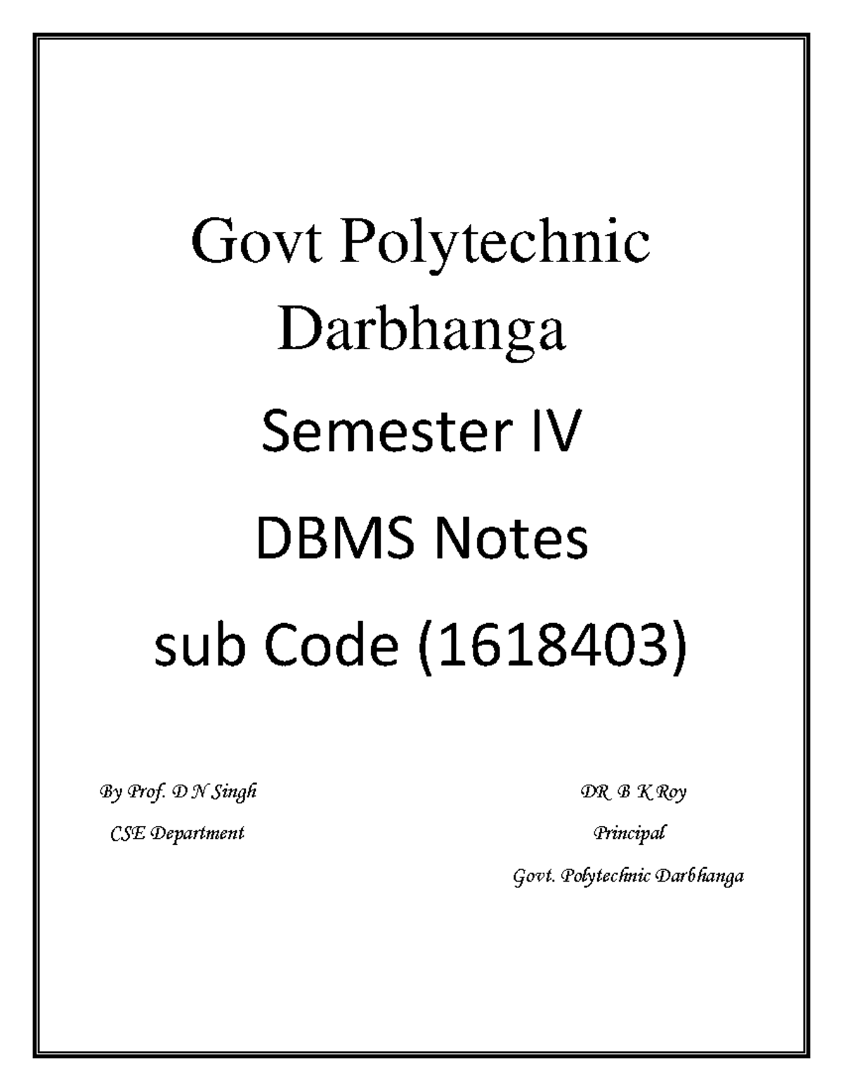 Dbms notes sem IV - auto_motive assi - Govt Polytechnic Darbhanga ... Dbms notes sem IV - auto_motive assi - Govt Polytechnic Darbhanga ...