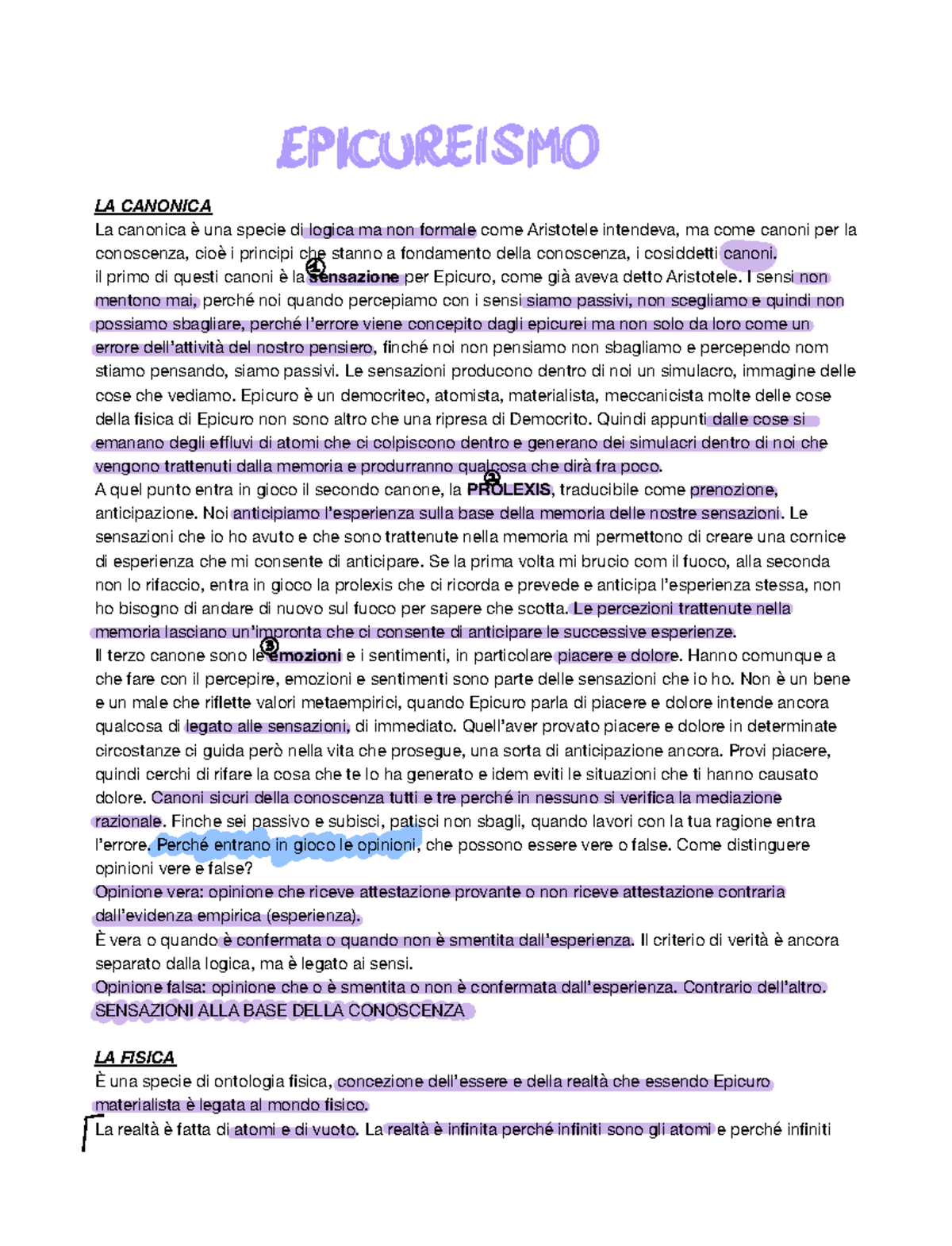 Epicureismo - Epicuro e la scuola epicurea. - LA CANONICA La canonica è ...