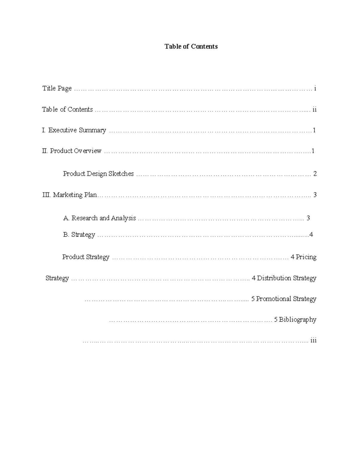 Sample MESP - Table of Contents Title Page - Studocu