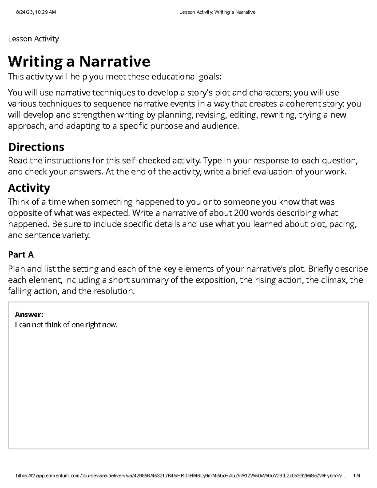 Building Plot in Fiction Tutorial - Lesson Activity Writing a Narrative ...