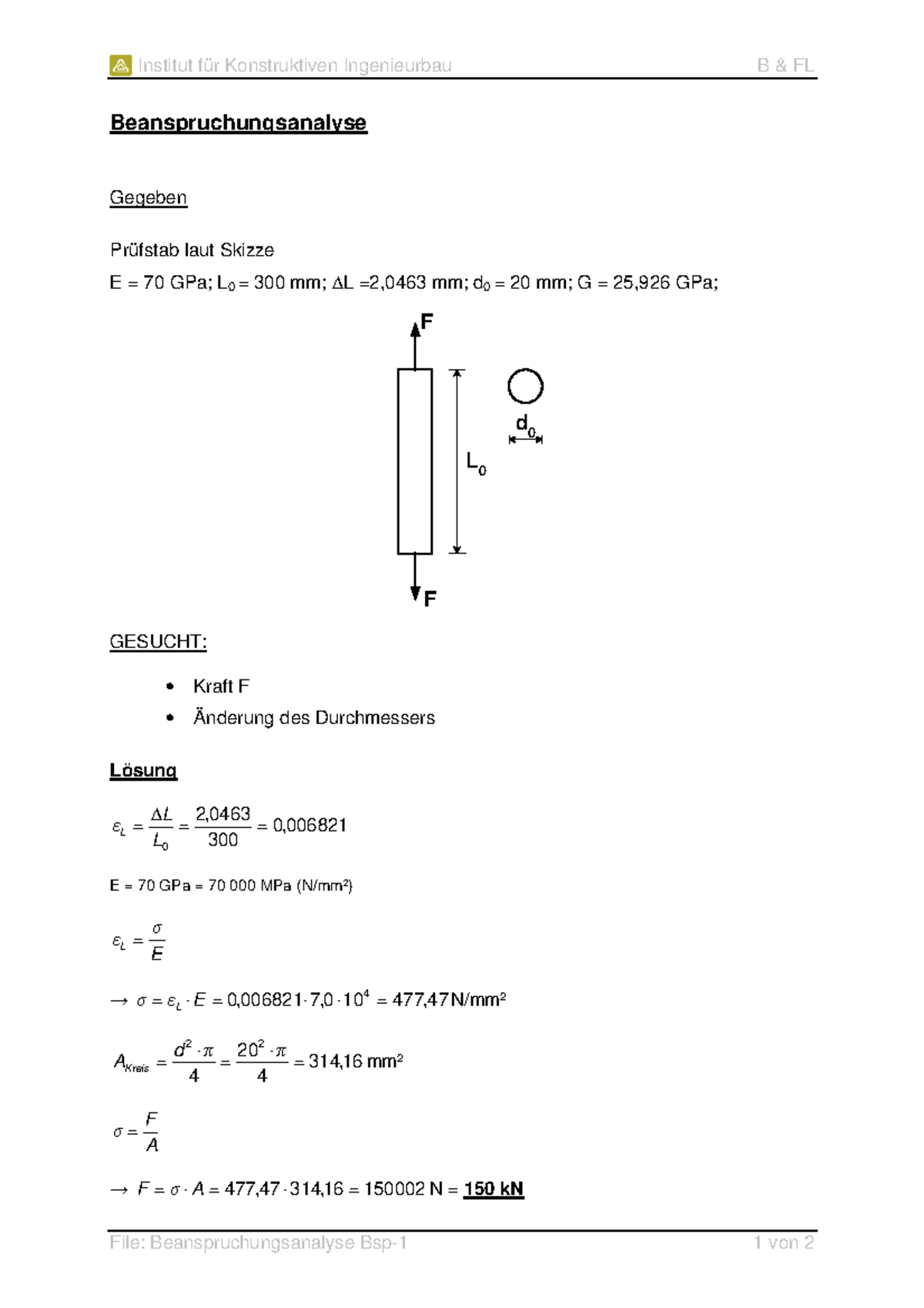 ZS 1 Zugstab-01 - Institut für Konstruktiven Ingenieurbau B & FL File ...