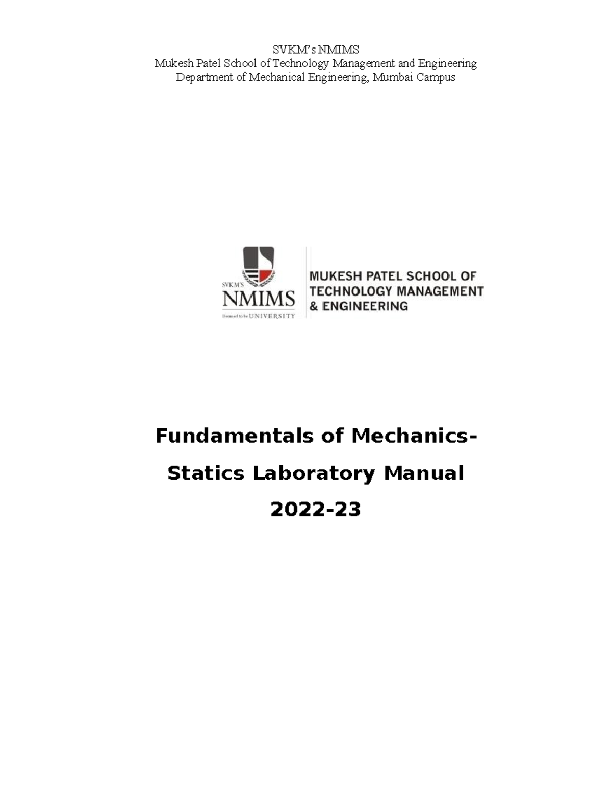 FMS Lab Manual 2022-23 - SVKM’s NMIMS Mukesh Patel School of Technology ...