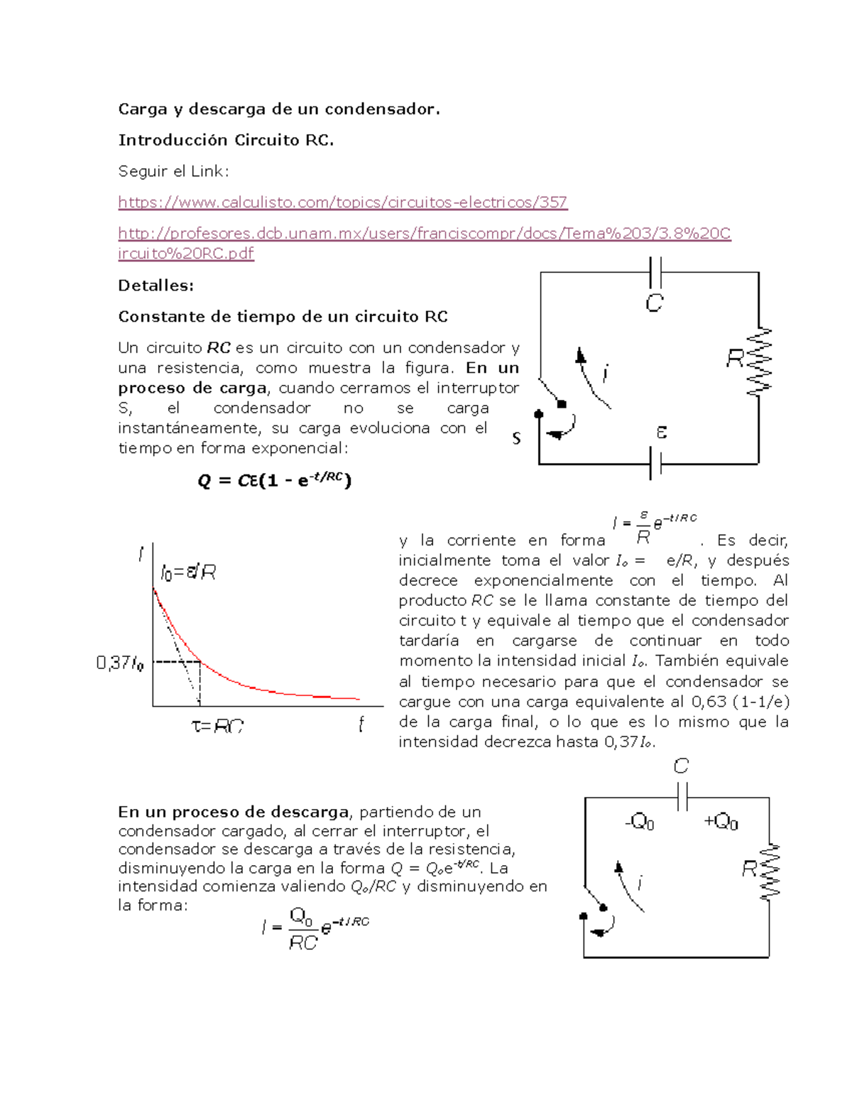 EM Seminario 7 IIS 2023 Carga y descarga circuito RC Al - Carga y descarga de un condensador ...