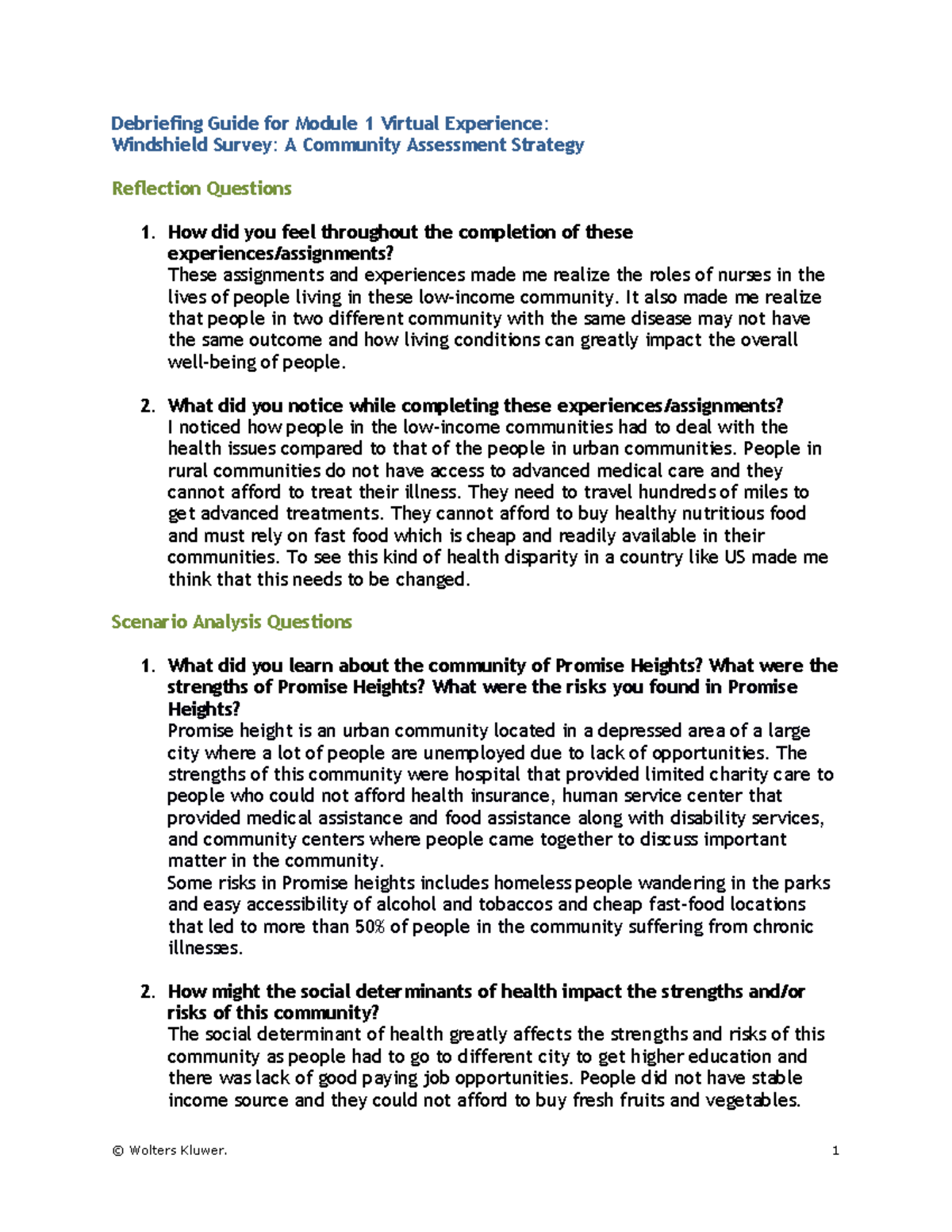 VR Mod 1 Instructor Resource Debriefing Guide - Debriefing Guide for ...