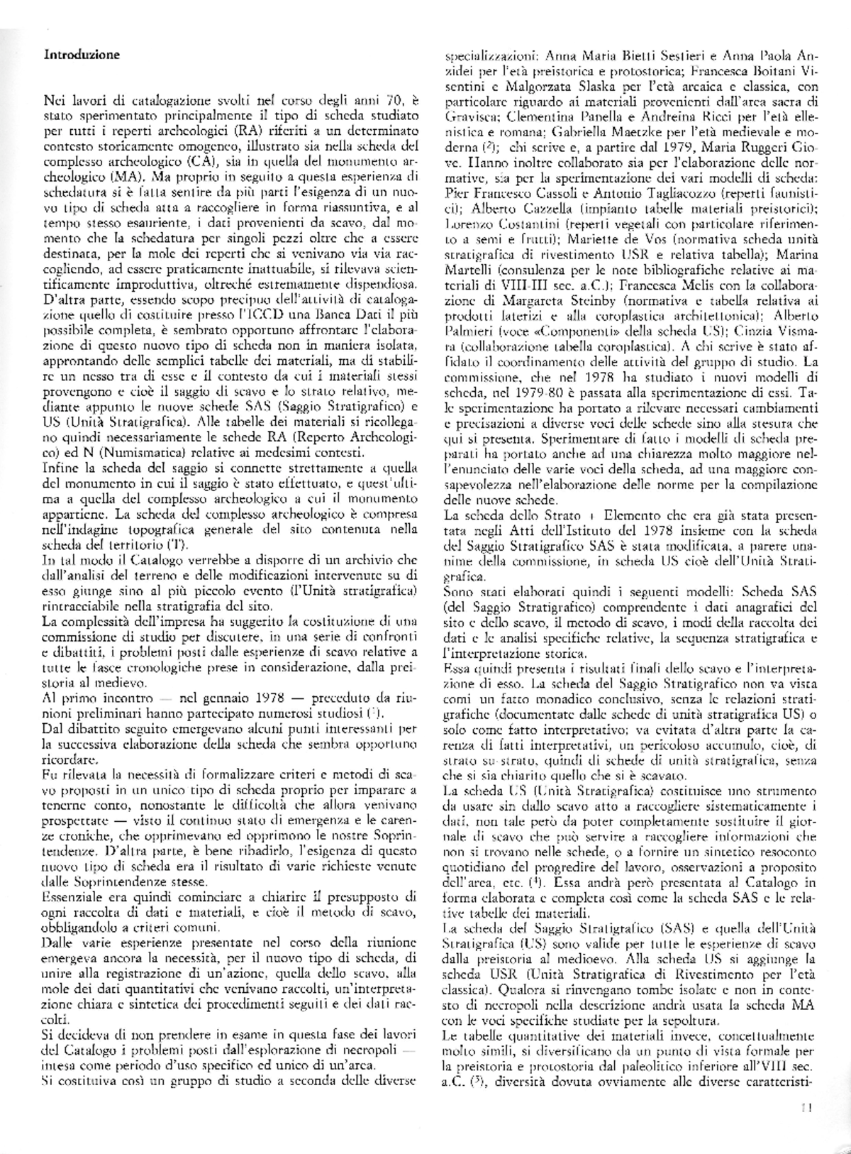 Scheda SAS - Introduzione Nei lavori di catalogazione svelti nel corse ...