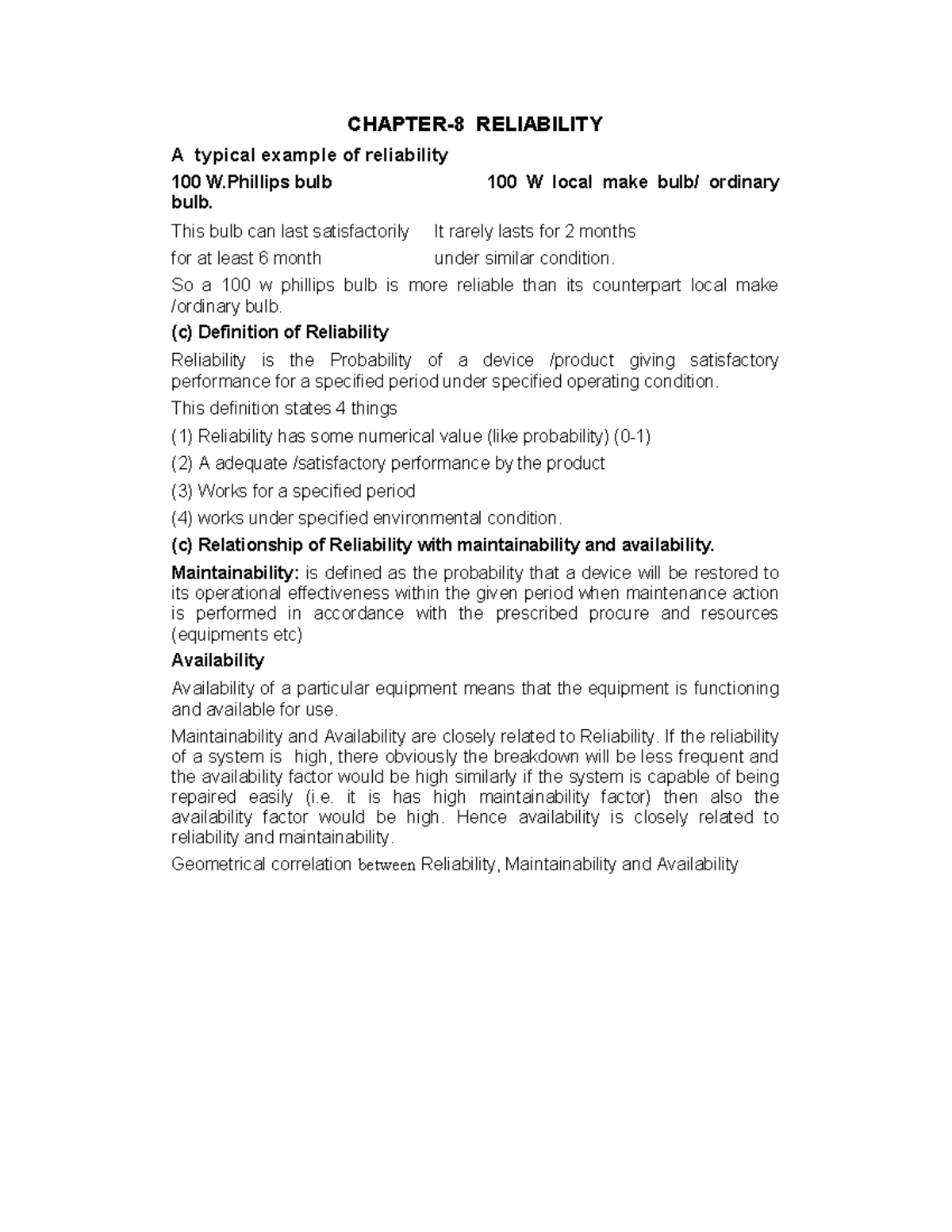 Rely - book for rnn - CHAPTER-8 RELIABILITY A typical example of ...