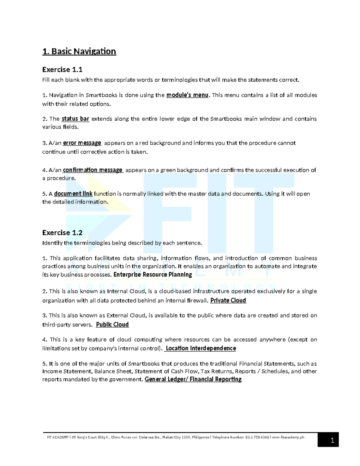 Ais - 1 FIT ACADEMY l GF King’s Court Bldg II., Chino Roces cor ...